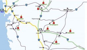 Ashta vinayak Map | Tourist Map of Ashta vinayak | MaharashtraPlanet